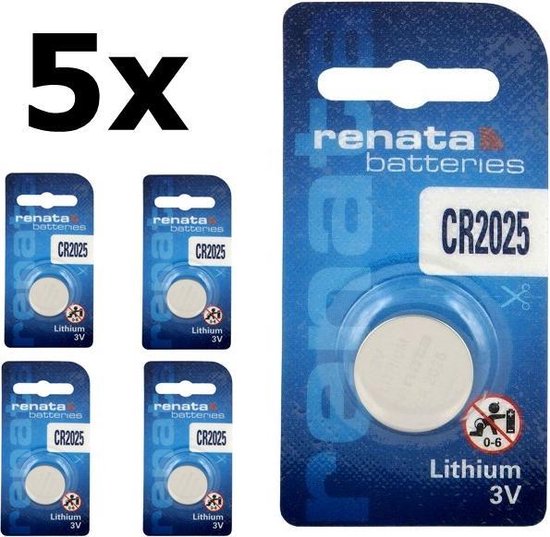 5 Stuks (5 Blister a 1St) Renata CR2025 3v lithium knoopcel batterij | bol