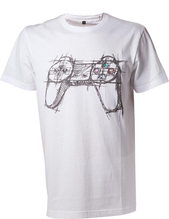 Playstation White Controller Tshirt L | bol.com