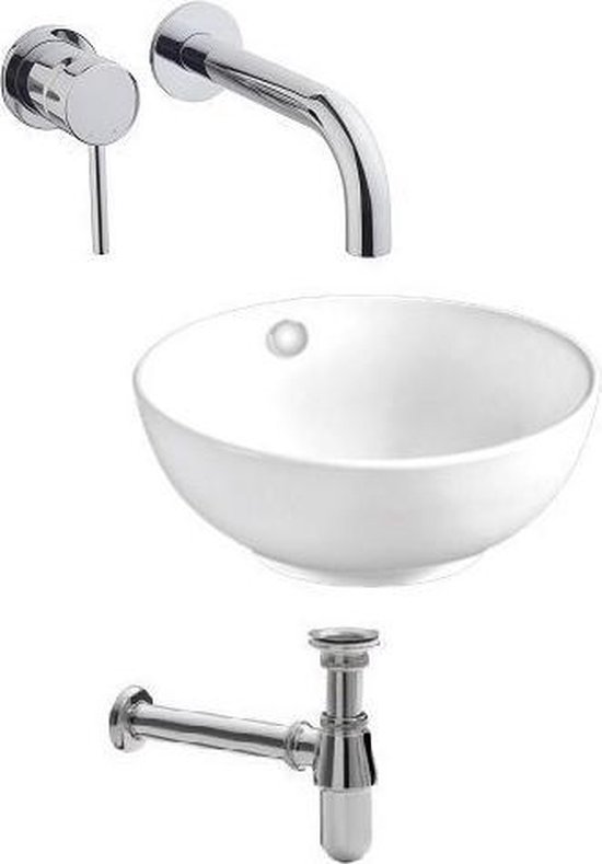 Best Design Budget waskom set incl. inbouw wastafelkraan chroom | bol.com