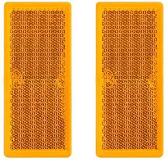 ProPlus Zelfklevende rechthoekige reflectoren - oranje - 85 x 40 mm - 2 ...