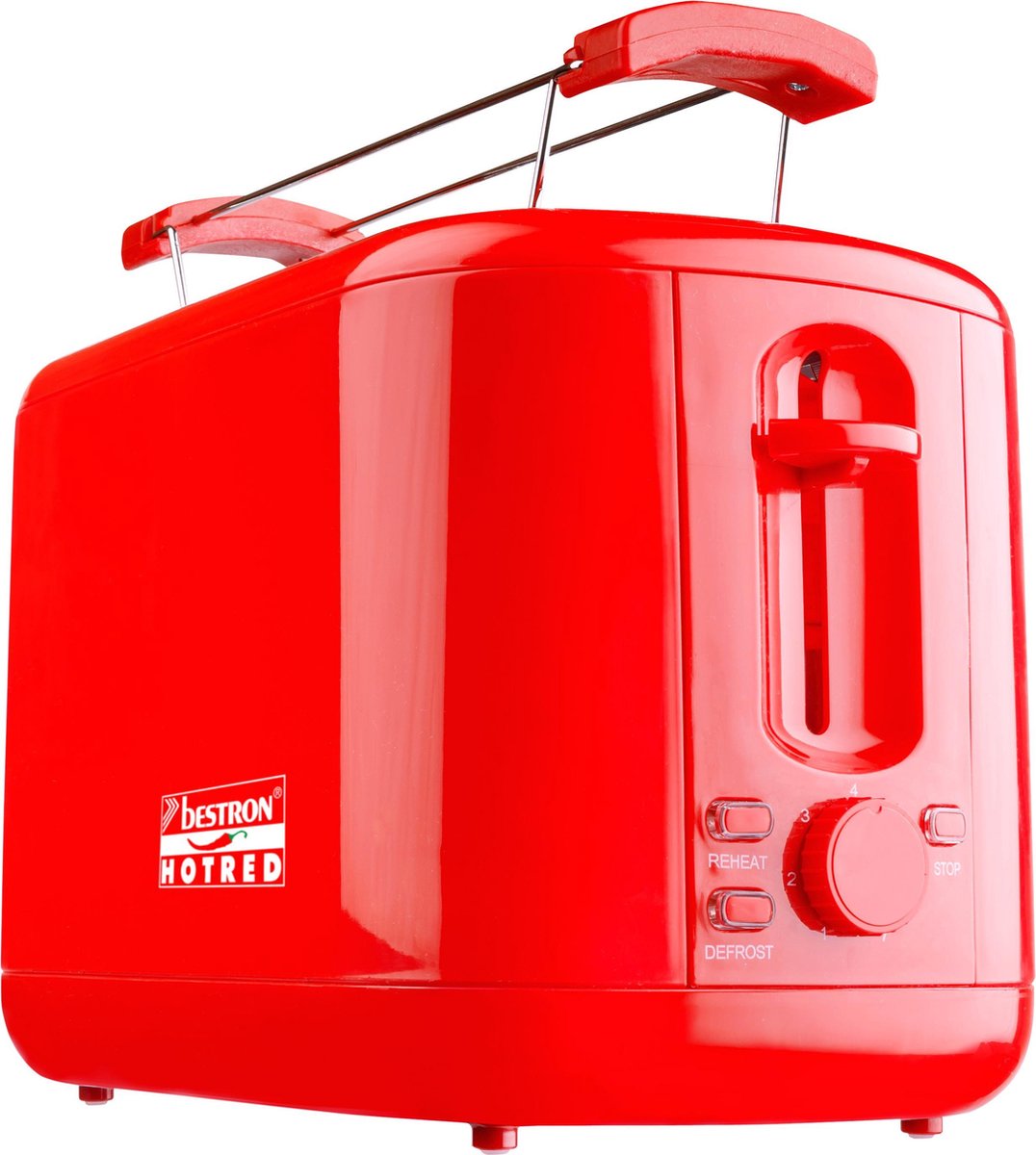 Bestron ATS300HR - Broodrooster - Rood | bol.com