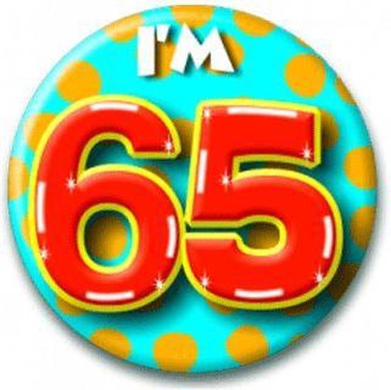 Verjaardags button/speld I am 65 - 65e verjaardag - kledingdecoratie ...