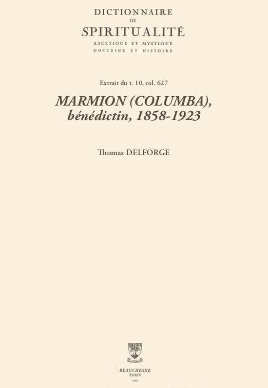 MARMION (COLUMBA), bénédictin, 1858-1923 (ebook), Thomas Delforge ...