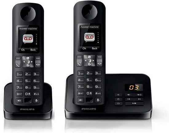 Philips D6052 - Duo DECT telefoon met Antwoordapparaat - Zwart | bol.com