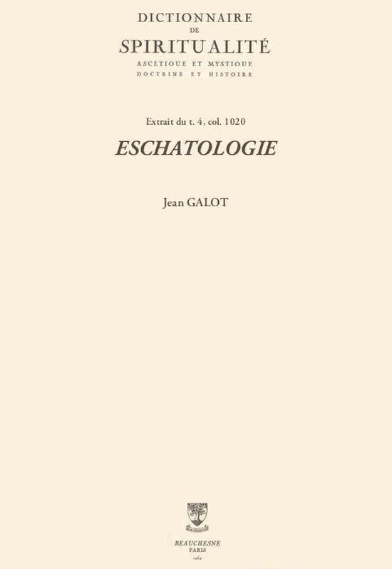 ESCHATOLOGIE (ebook), Jean Galot | 9782701089041 | Boeken | bol.com