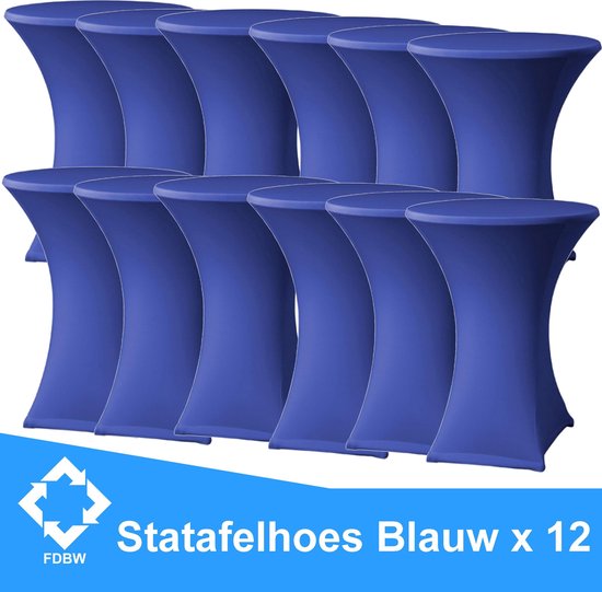 Statafelrok Luxe Blauw x 12 - Statafel Tafelrok - Statafelhoes - Stretch – ∅80 x 110... | bol.com