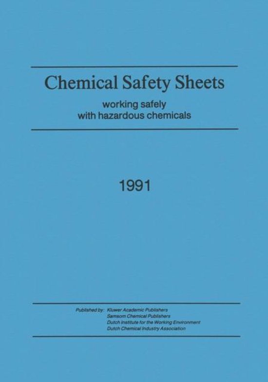 Chemical Safety Sheets- Chemical Safety Sheets | 9789401054362 ...