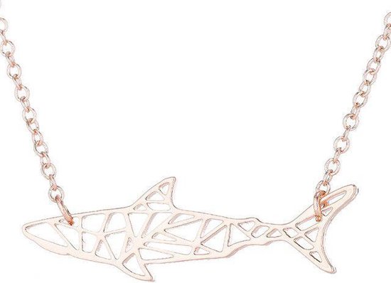 24/7 Jewelry Collection Origami Haai Ketting - Rosé Goudkleurig | bol