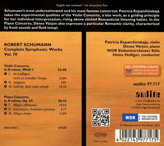 Patricia Kopatchinskaja & Dénes Várjon - Complete Symphonic Works Vol.4 ...