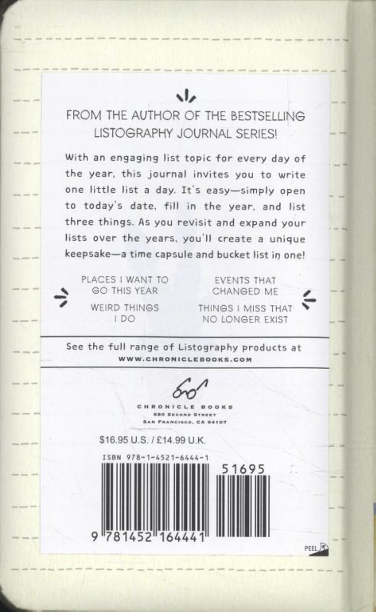 Listography- Listography: One List a Day, Lois Nesbitt | 9781452164441 ...
