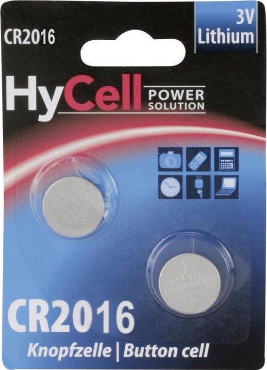 CR2016 Knoopcel Lithium 3 V 70 mAh HyCell CR 2016 2 stuk(s) | bol
