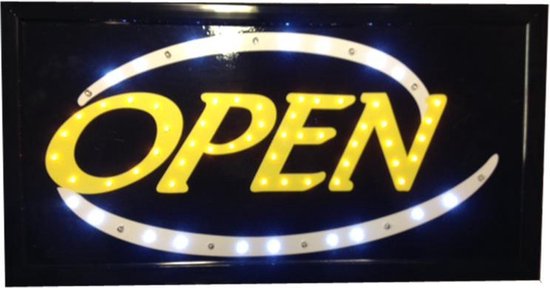 LED open bord 'Yellow' - Licht reclamebord | bol.com