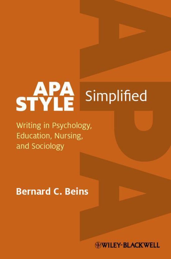 APA Style Simplified | 9780470672327 | BC Beins | Boeken | bol.com