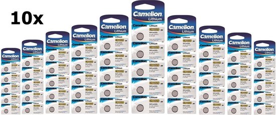 50 Stuks (10 Blister a 5st) Camelion CR1220 3V 40mAh lithium knoopcelbatterij | bol.com