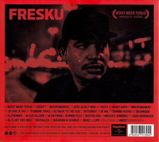 Nooit Meer Terug Fresku Cd Album Muziek