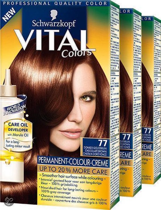 Vital Colors 77 Donker Goudbruin - 3 st - voordeelverpakking | bol