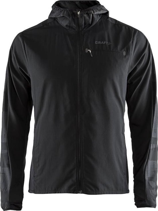Craft Urban Run Hooded Hardloopjack Heren - Reflecterend - Black/Asphalt | bol.com