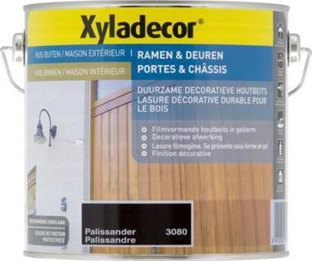 Xyladecor Ramen & Deuren - Decoratieve Houtbeits - Palissander - 2.5L | bol