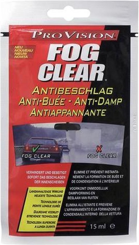 Pro Vision Fog Clear Anti Fog Wipe - 15ml | bol