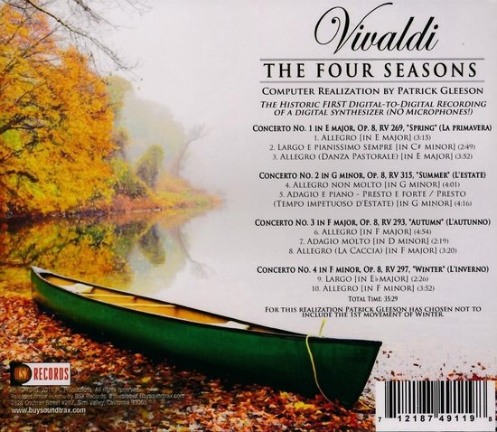 Vivaldi: The Four Seasons, Patrick Gleeson | Muziek | bol
