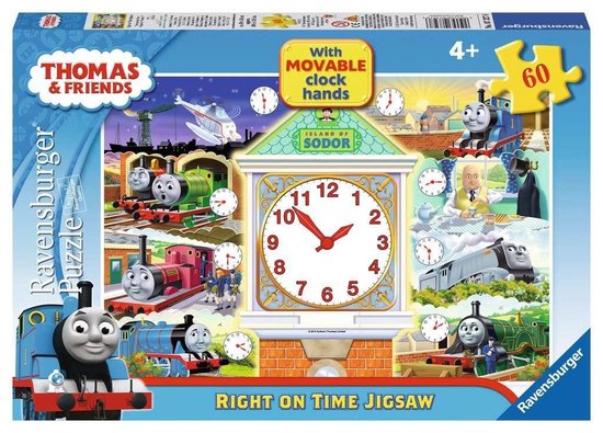 Thomas the Tank Engine - Right on Time (60 PC Puzzle with Movable Clock ...