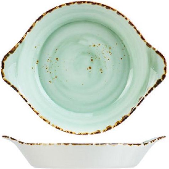 Cosy en Trendy Quiandra - Eierpannetje - Groen - D25-20.5cmxh5cm - Porselein - (set... | bol