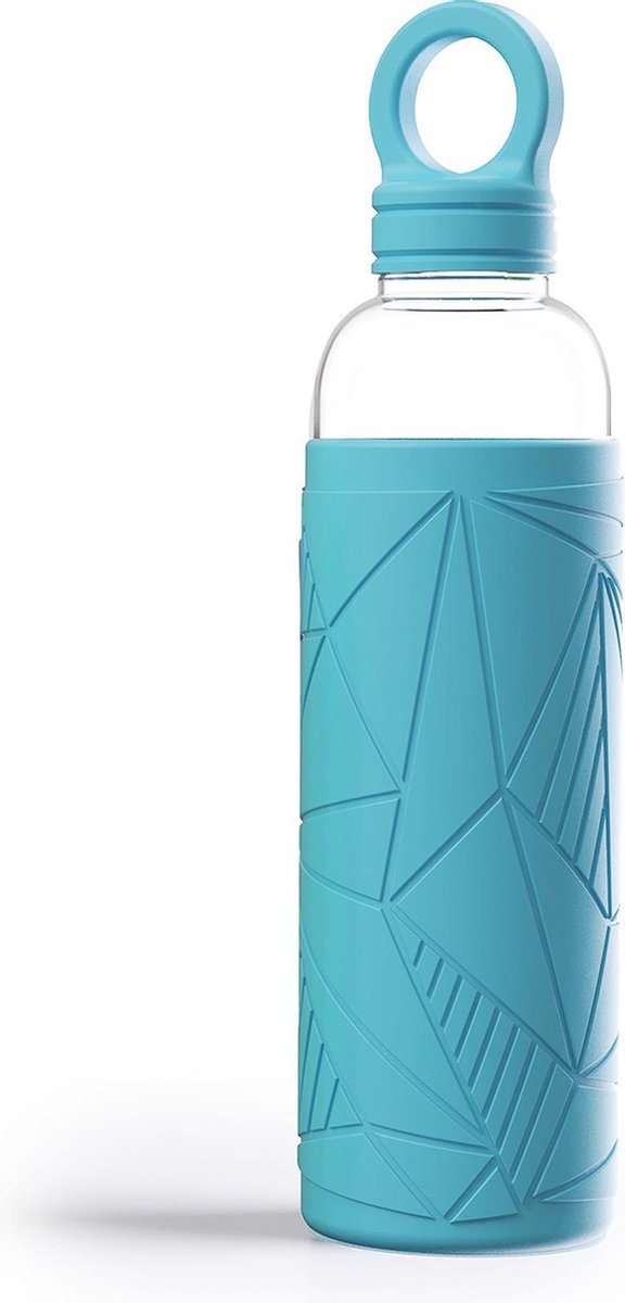 Libbey Waterfles - Glazen drinkfles - 550 ml - Steel Blue | bol.com