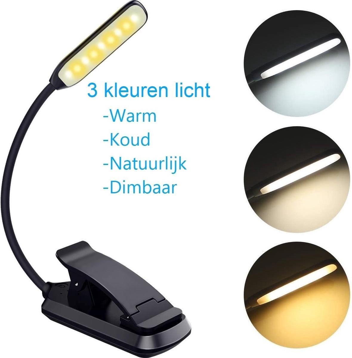 bestberry® Leeslampje 2 met Klem voor Boek - Oplaadbaar - 3 ...