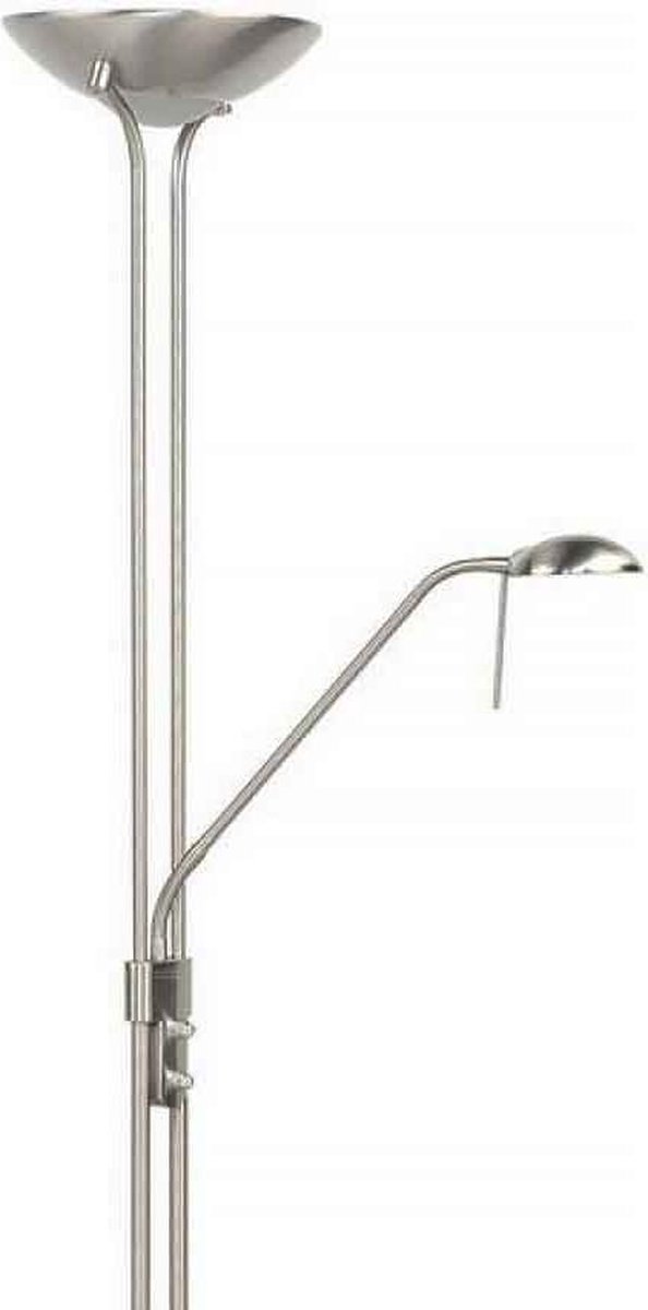 Vloerlamp Uplighter met leeslamp / geïntegreerde LED / staal rvs met ...