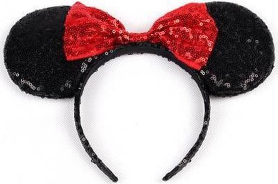 Bandeau oreilles de Minnie Mouse à paillettes 3D avec nœud - Minnie ...