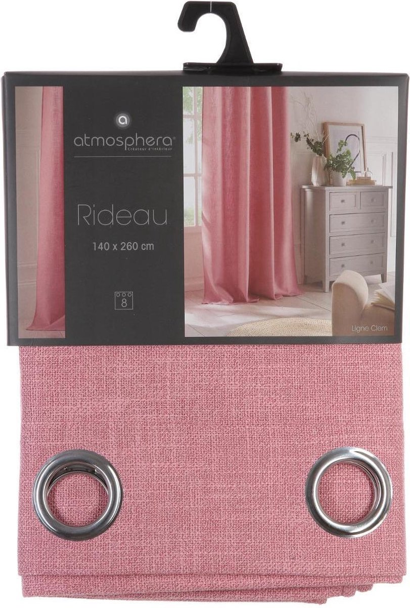 Atmosphera Clem gordijnen oud roze 140 x 260 cm - Kant en klaar met ...