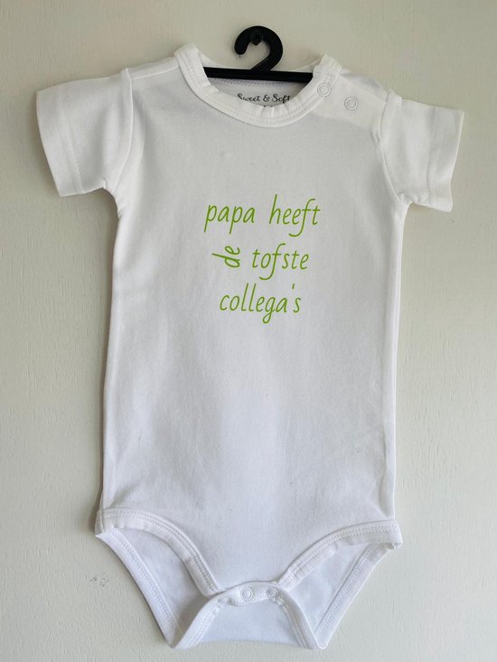 Biologisch rompertje met tekst - Papa heeft de tofste collega's | bol.com