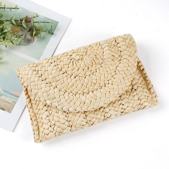 Handgeweven Stro Clutch Handtas voor Dames – Naturel | Rieten - Rattan ...