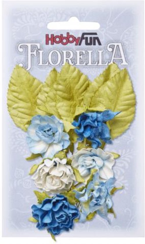 FLORELLA-Blüten&Blätter blau, 3cm | bol