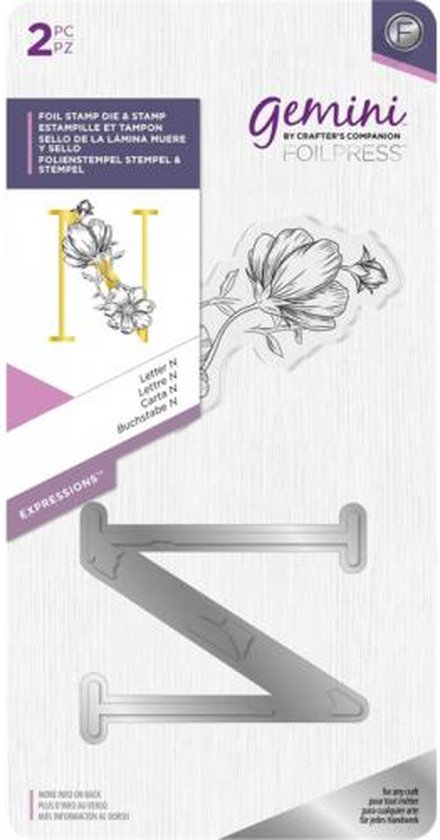 Gemini Metalen folie stempel & Clearstamp - Expressions - Letter N | bol