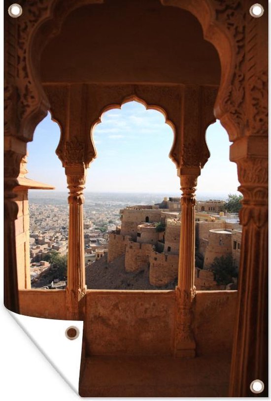 Tuinposters buiten Foto vanuit een fort in Jaisalmer - 60x90 cm | bol.com