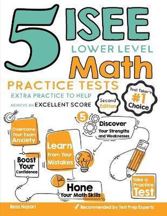 5 ISEE Lower Level Math Practice Tests | 9781646122448 | Reza Nazari ...