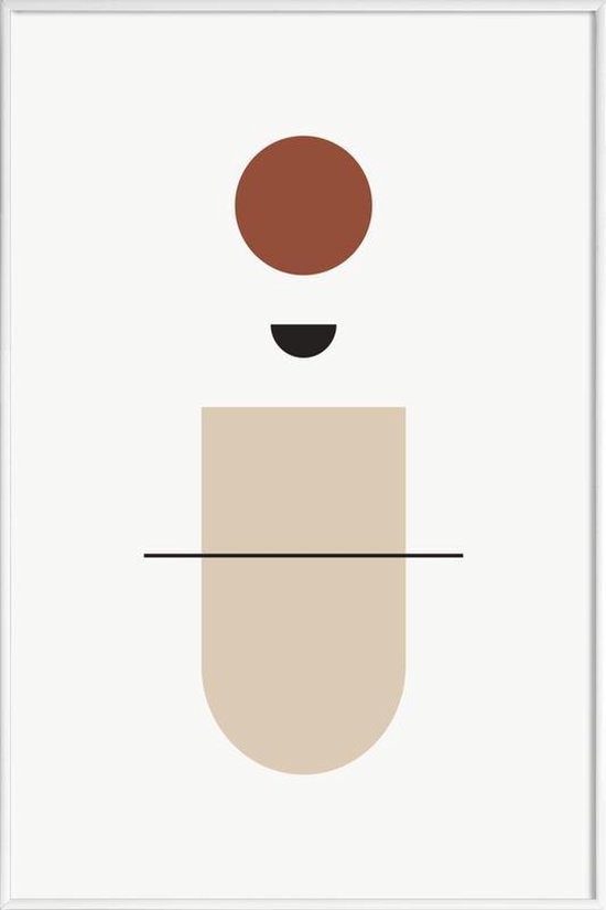 JUNIQE - Poster in kunststof lijst Horizon -20x30 /Bruin & Grijs | bol.com