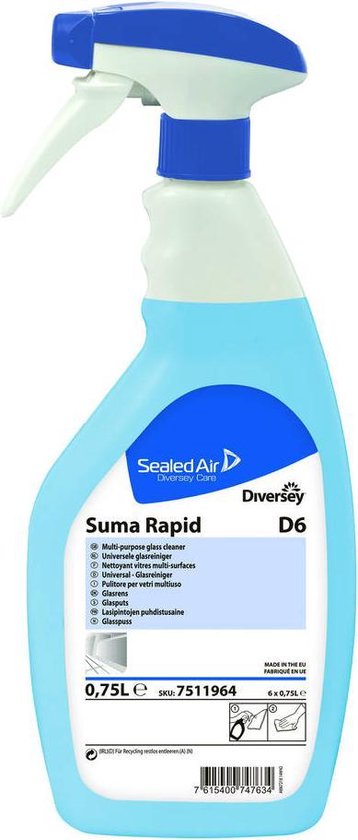 Diversey - Rapid D6 glas- en interieurreiniger - 6 x 750 ml | bol.com