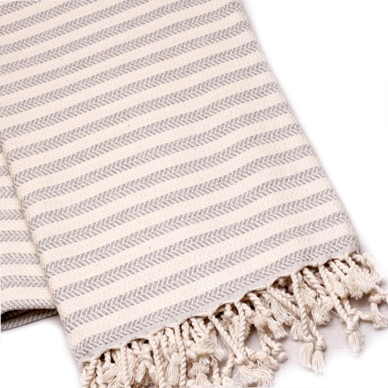madeathand Rook Grijs Duocolor - BADDOEK - HAMMAMDOEK - - STRANDLAK ...