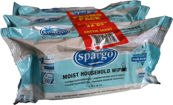 Spargo vochtige schoonmaakdoekjes hygiëne - 3x80 = 240 wipes | bol