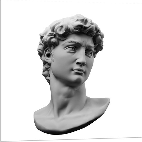 Forex - Foto van Standbeeld op Witte Achtergrond - 80x80cm Foto op ...