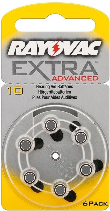 blister Rayovac Extra Advanced, 10 - geel - hoortoestel | bol.com