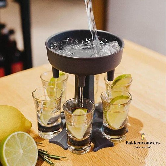 Shotfontein inclusief 6 shot glaasjes – Grijs – Shotdispenser ...