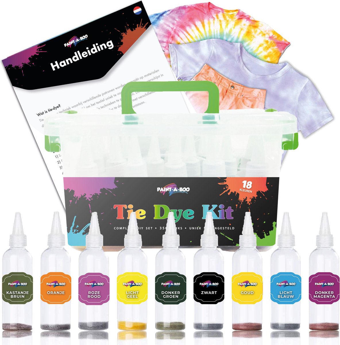 Paintaboo Tie Dye Kit - 2 x 26 kleuren 120ML - Textielverf - Complete ...