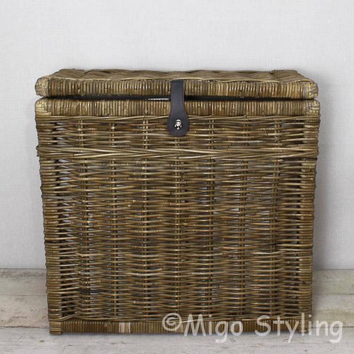 Wasmand-Duo-2 vakken-Riet-Rotan-Binnenvoering-Sorteervakken | bol