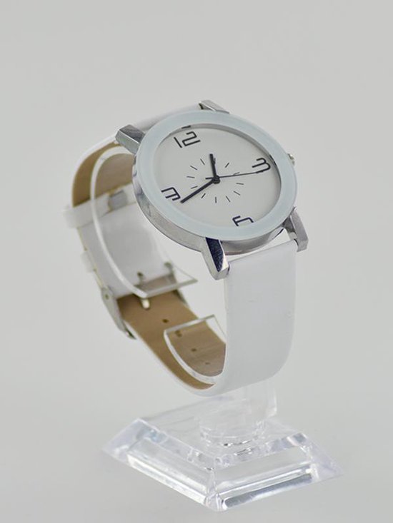 Horloge monochroom montre wit + doosje | bol.com