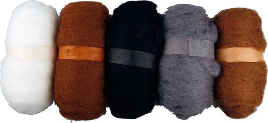 Gekaarde wol. naturel. 5x100 gr/ 1 doos | bol.com