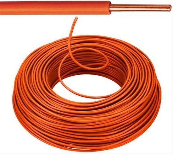 VOB draad / VD draad 2,5 mm² Eca - oranje (H07V-U) - rol 100 meter ...