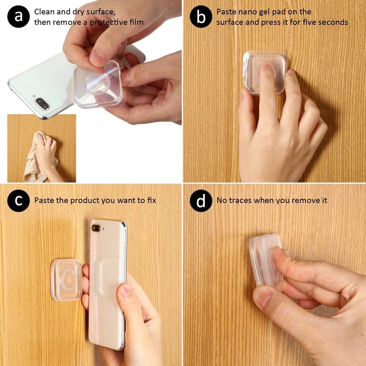 4 stuks Nano Stickers - Telefoonhouder - Nano Magic Stickers - Nano Gel ...